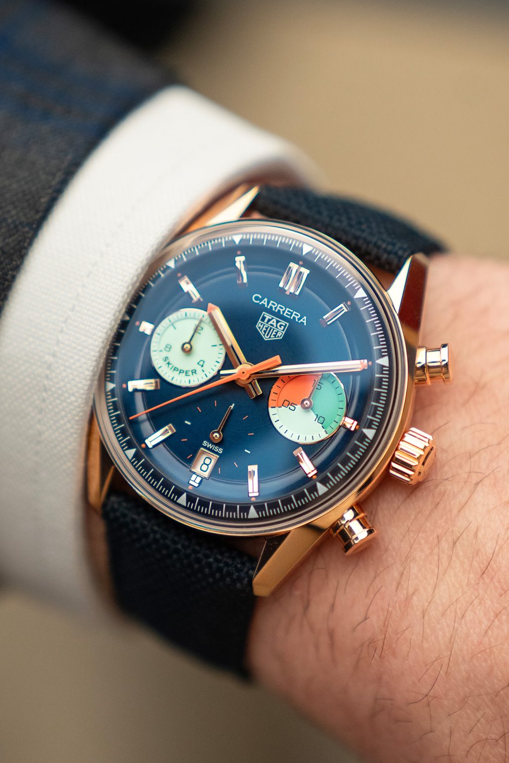 TAG Heuer Carrera Chronograph Skipper - w eleganckiej wersji ze złota ...