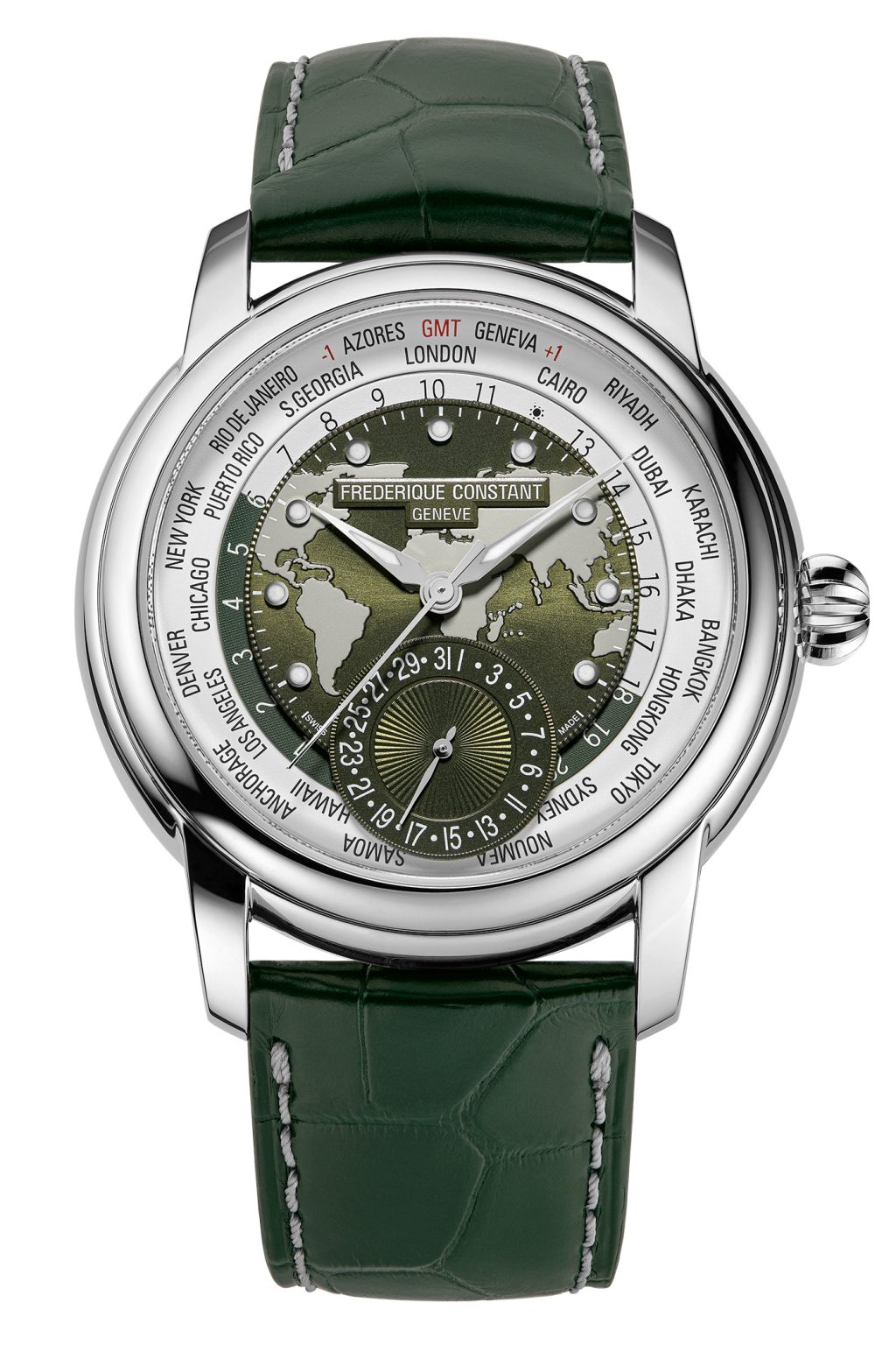 Frederique Constant Classic Worldtimer Manufacture Forest Green - CH24.PL
