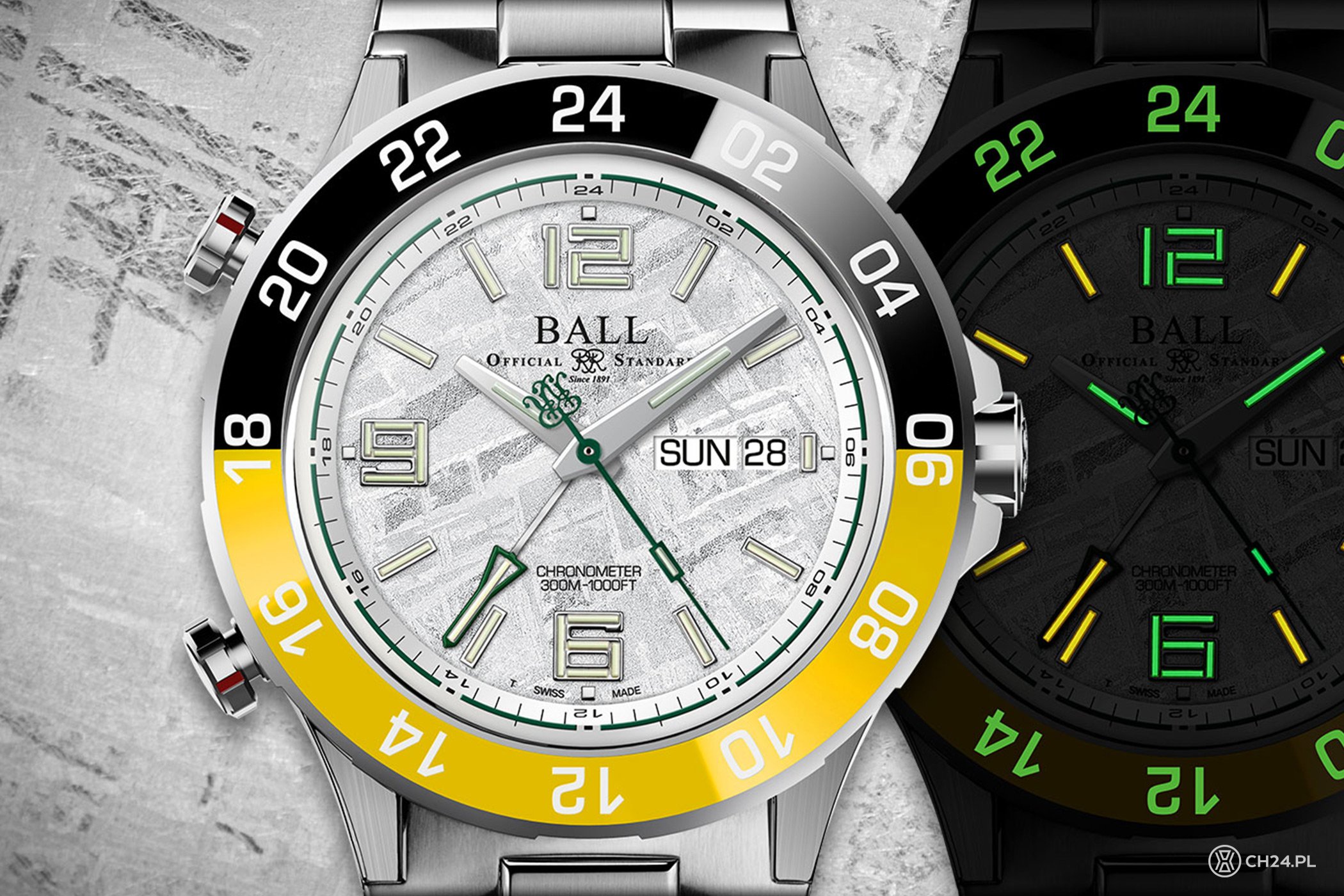 Ball Roadmaster Marine GMT - z tarczą z meteorytu - CH24.PL